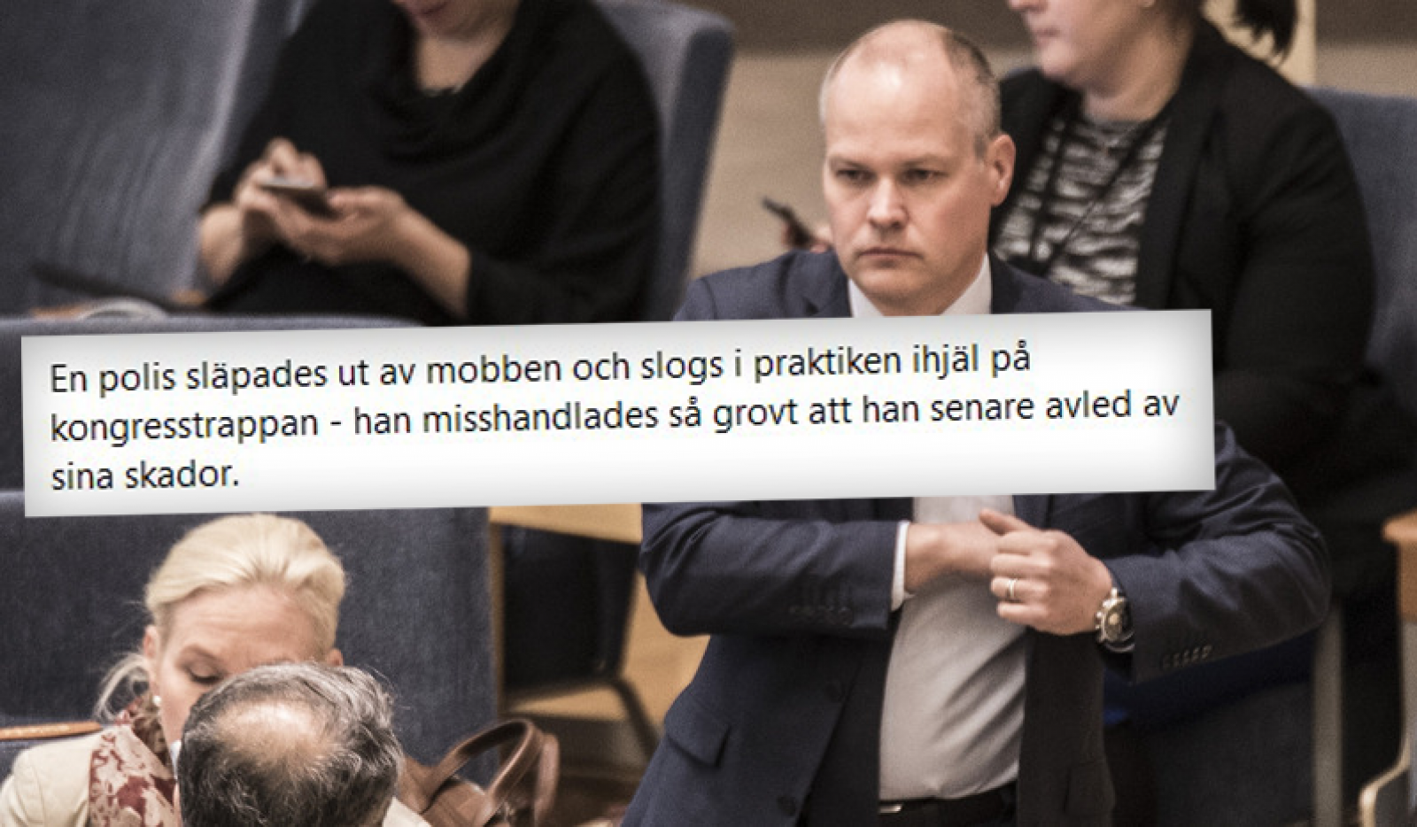 Morgan Johansson Ljuger Om Polismord Vid Kongressen Flaggar För
